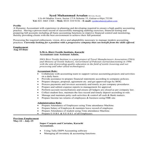 Syed Arsalan Resume | DOC
