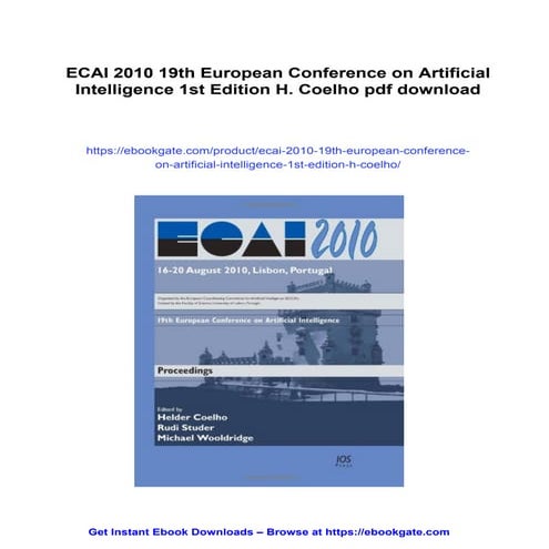 ECAI 2010 19th European Conference on Artificial Intelligence 1st Edition H. Coelho | PDF