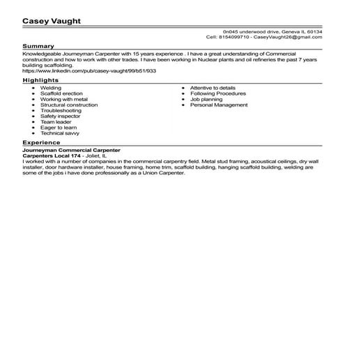 casey vaught Resume | PDF