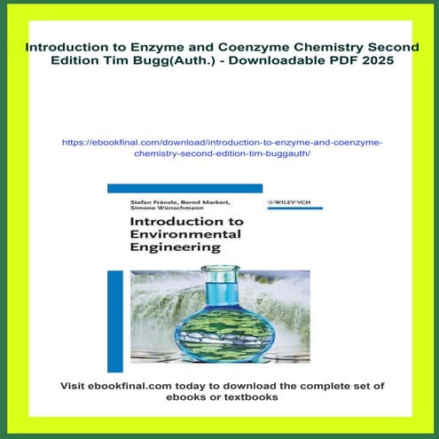 Introduction to Enzyme and Coenzyme Chemistry Second Edition Tim Bugg ...