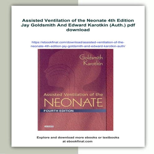 Assisted Ventilation of the Neonate 4th Edition Jay Goldsmith And ...