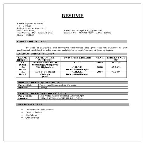 Vedant_Raval_Resume.pdf to Dr. Payal Desai | PDF