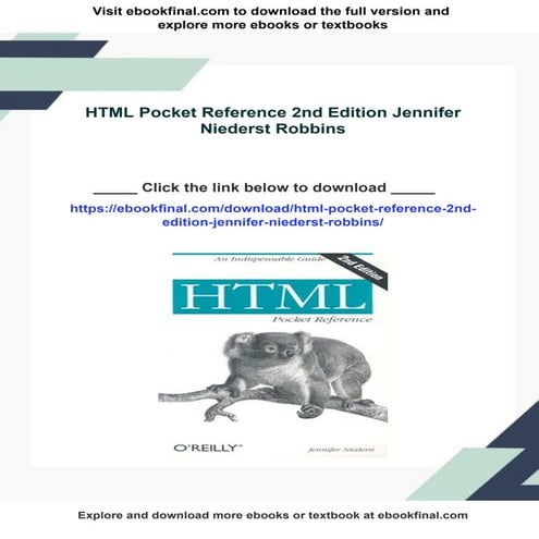 HTML Pocket Reference 2nd Edition Jennifer Niederst Robbins | PDF