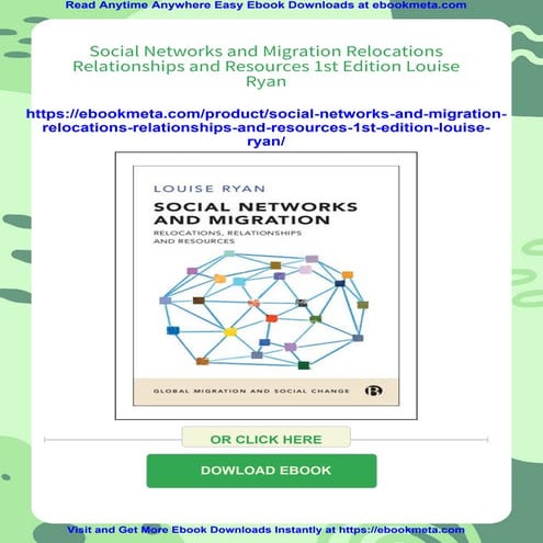 Social Networks and Migration Relocations Relationships and Resources ...
