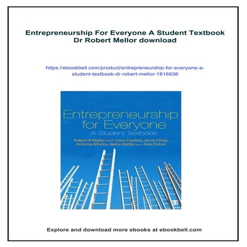 Entrepreneurship For Everyone A Student Textbook Dr Robert Mellor | PDF