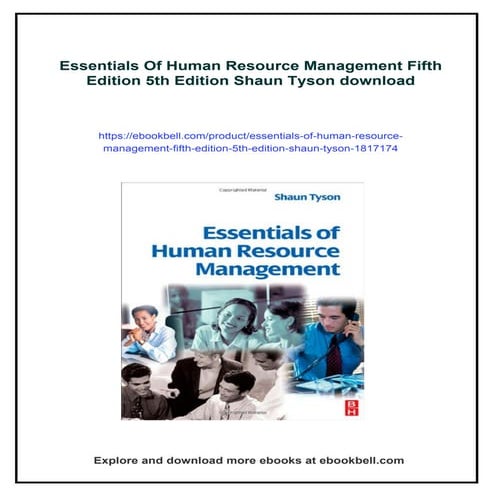 Essentials Of Human Resource Management Fifth Edition 5th Edition Shaun Tyson | PDF