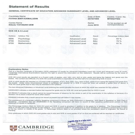 Statement of Results | PDF
