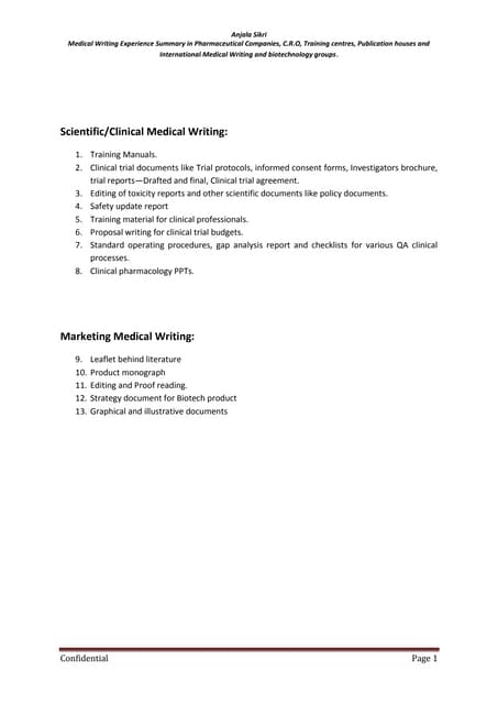 Medical writing as a concept and profile | PPT
