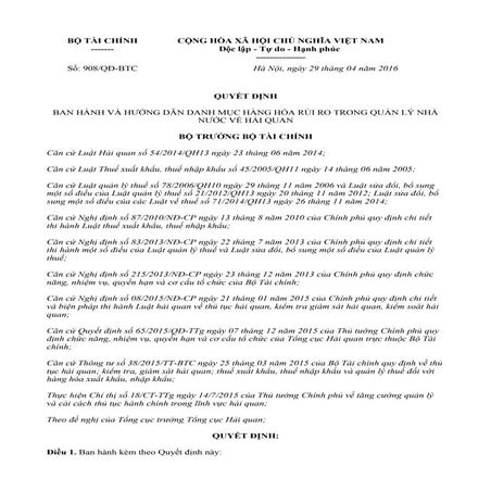 908 qd btc-danh muc hang hoa rui ro | PDF
