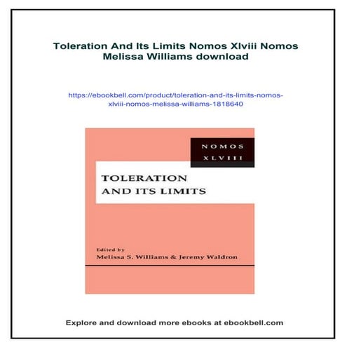 Toleration And Its Limits Nomos Xlviii Nomos Melissa Williams | PDF