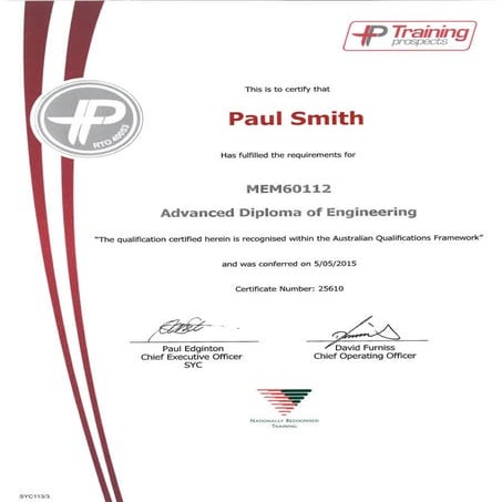 Advanced Diploma of Engineering | PDF