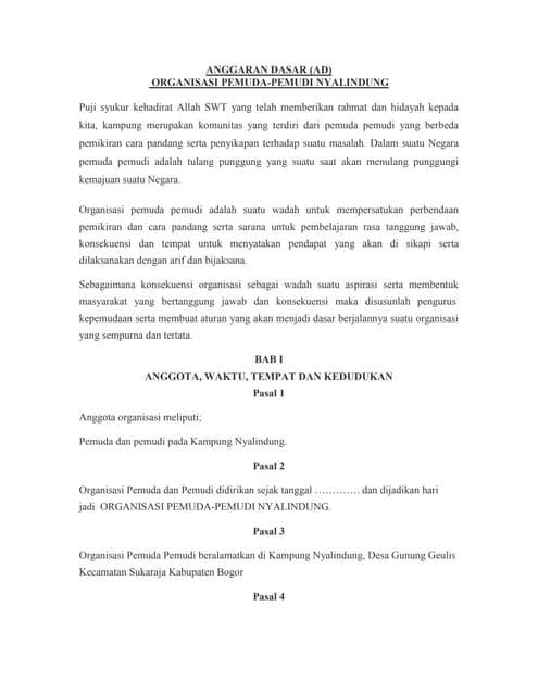 Contoh AD ART Ikatan ALumni | PDF