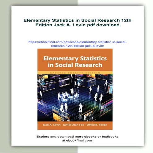 Elementary Statistics in Social Research 12th Edition Jack A. Levin | PDF