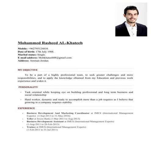 Moh Khateeb CV | DOC