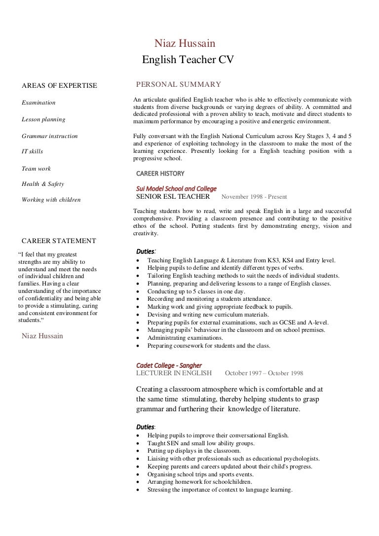 English teacher CV Pdf 1 english-teacher-cv-pdf-1