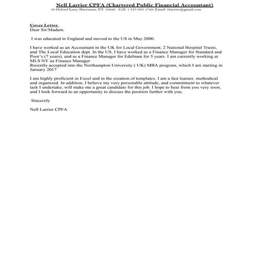 Nell_Larrier_CPFA_Resume_Cover Letter 9-27-16 | DOC