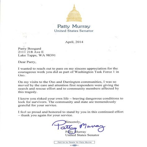 Senator Patty Murray Letter | PDF