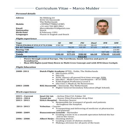 CV Marco Mulder 2016 | PDF