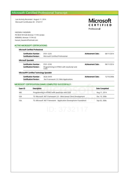 MS_Learning_Transcript (6).PDF | Computing | Technology & Computing