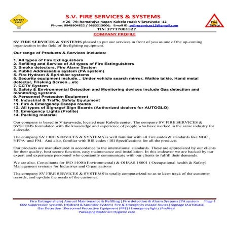 SV Fire Services & Systems Profile | PDF