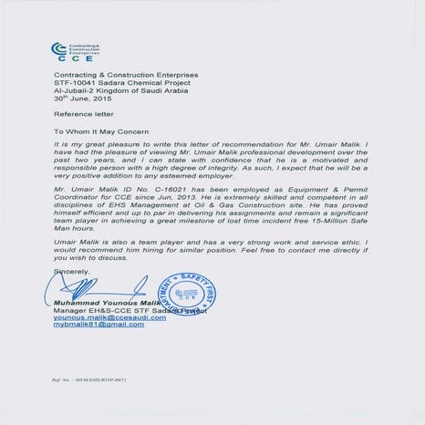 Reference Letter | PDF