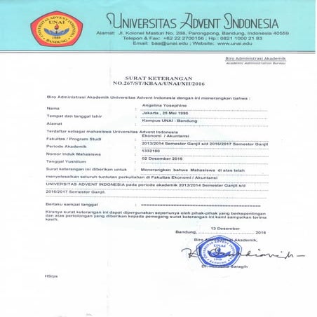 Surat Keterangan Lulus | PDF