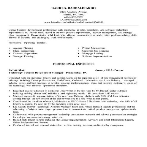 DGB Resume Aug 2016 | DOCX