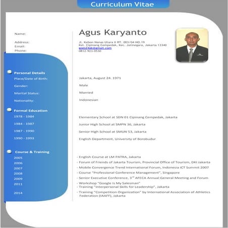 CV - Agus K - updated 2016 | PDF