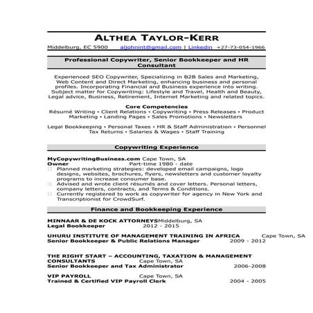 CV Abridged | RTF