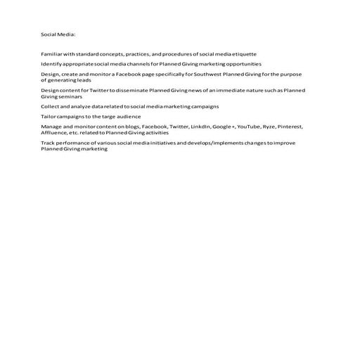 Social Media Tasks | DOCX