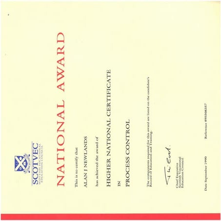 Scotvec National Award Process Control | PDF
