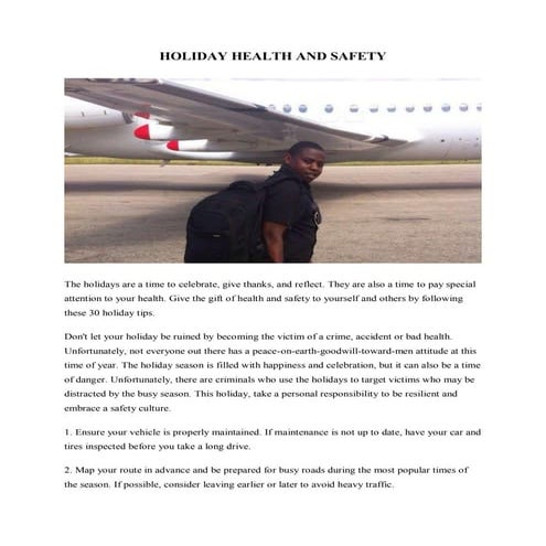 HOLIDAY HEALTH AND SAFETY | PDF