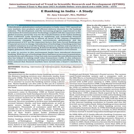 E Banking in India – A Study | PDF