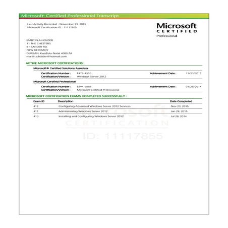 MS_Learning_Transcript.PDF | Technology & Computing