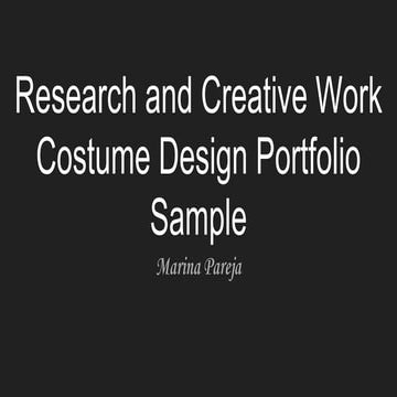 Costume Design Portfolio | PDF