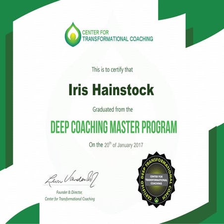 DCMC Certificate Iris Hainstock | PDF