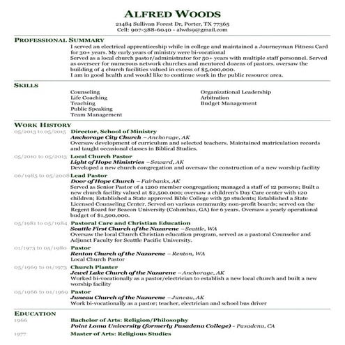 Alfred Woods Resume 1 | PDF