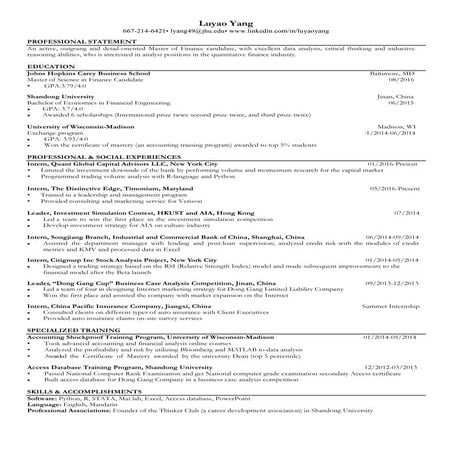 CV Template_Resume_Major Economics and Management_Career and Job ...