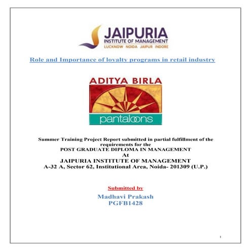 SIP Report madhavi | PDF