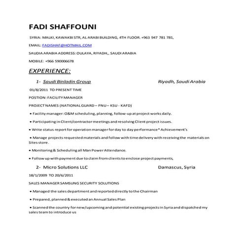 FADI SHAFFOUNI CV (1) | DOCX