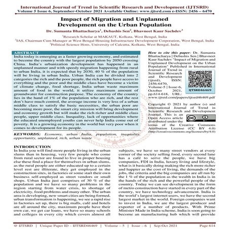 Impact of Migration and Unplanned Development on the Urban Population | PDF