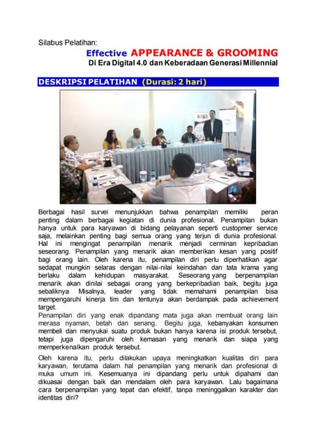 Grooming UNTUK FRONTLINERS DI FRONT OFFICE | PPTX