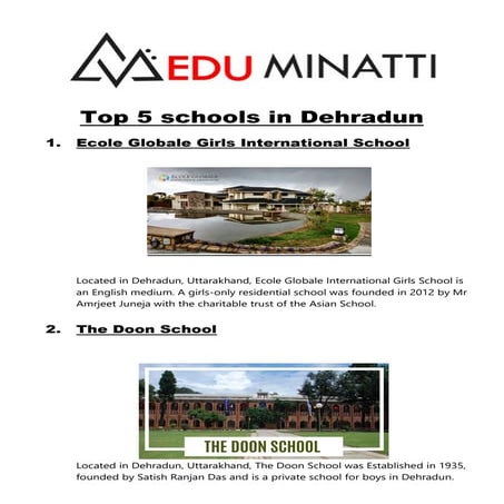 TOP SCHOOLS IN DEHRADUN | PPTX