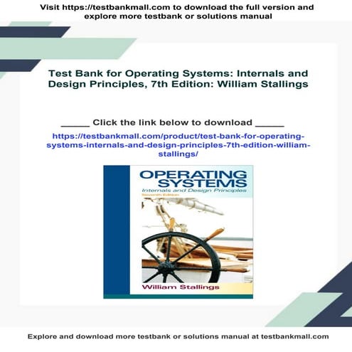 Test Bank for Operating Systems: Internals and Design Principles, 7th ...