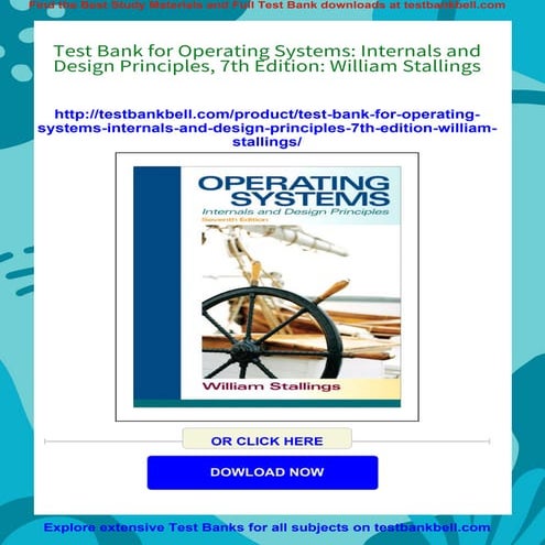 Test Bank for Operating Systems: Internals and Design Principles, 7th ...