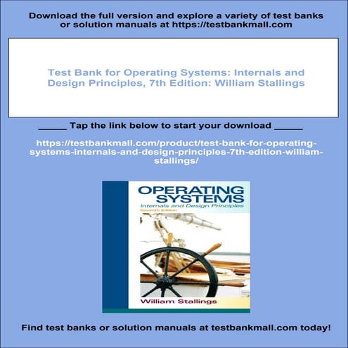 Test Bank for Operating Systems: Internals and Design Principles, 7th ...