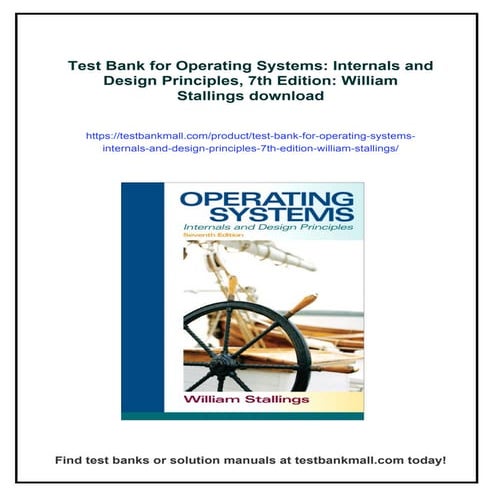 Test Bank for Operating Systems: Internals and Design Principles, 7th ...