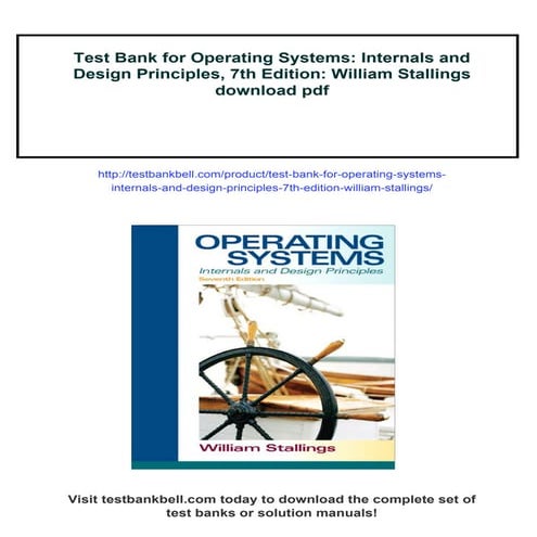 Test Bank for Operating Systems: Internals and Design Principles, 7th ...