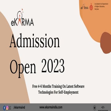 ADMISSION OPEN IN EKARMA CENTER PANCHKULA SEC-1 | PPTX