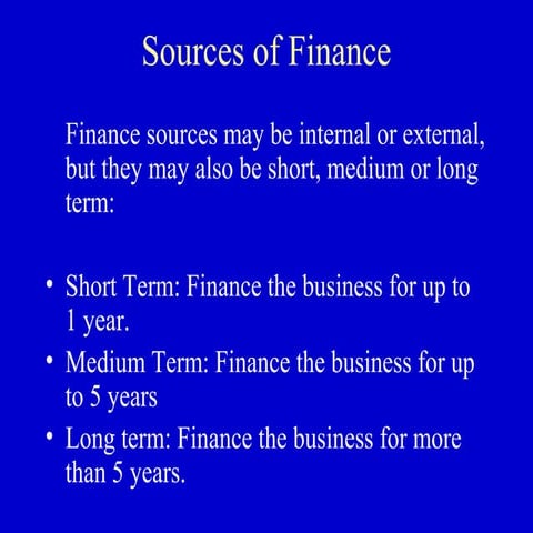 Sources Of Finance | PPT
